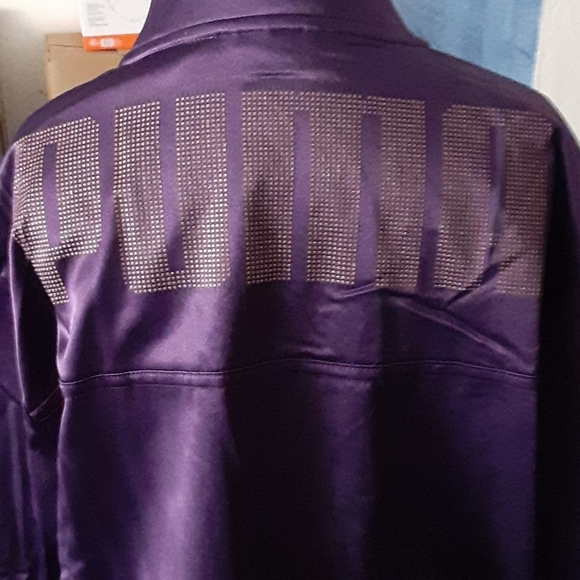 Puma | Jackets & Coats | Purple Puma Satin Bomber Jacket | Poshmark